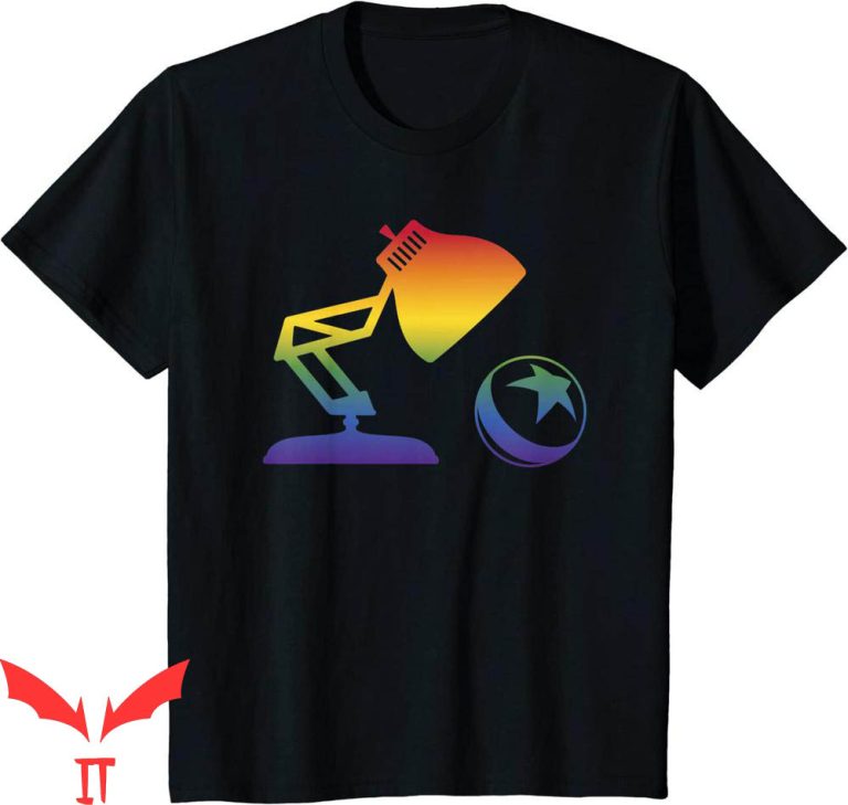 Pixar Lamp T-Shirt Disney Pixar Rainbow Spectrum Big Logo