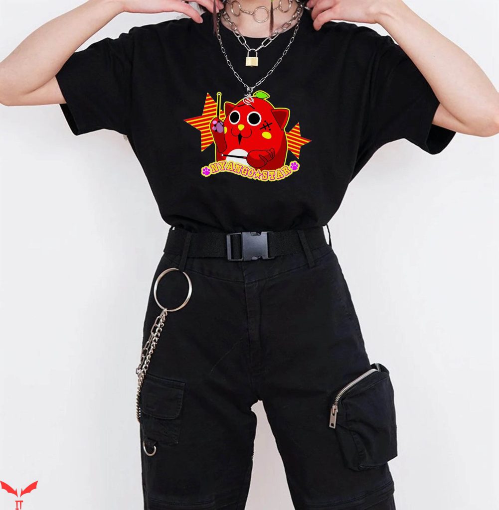 Nyango Star T-Shirt Cute Drum Player Two Stars Graphic