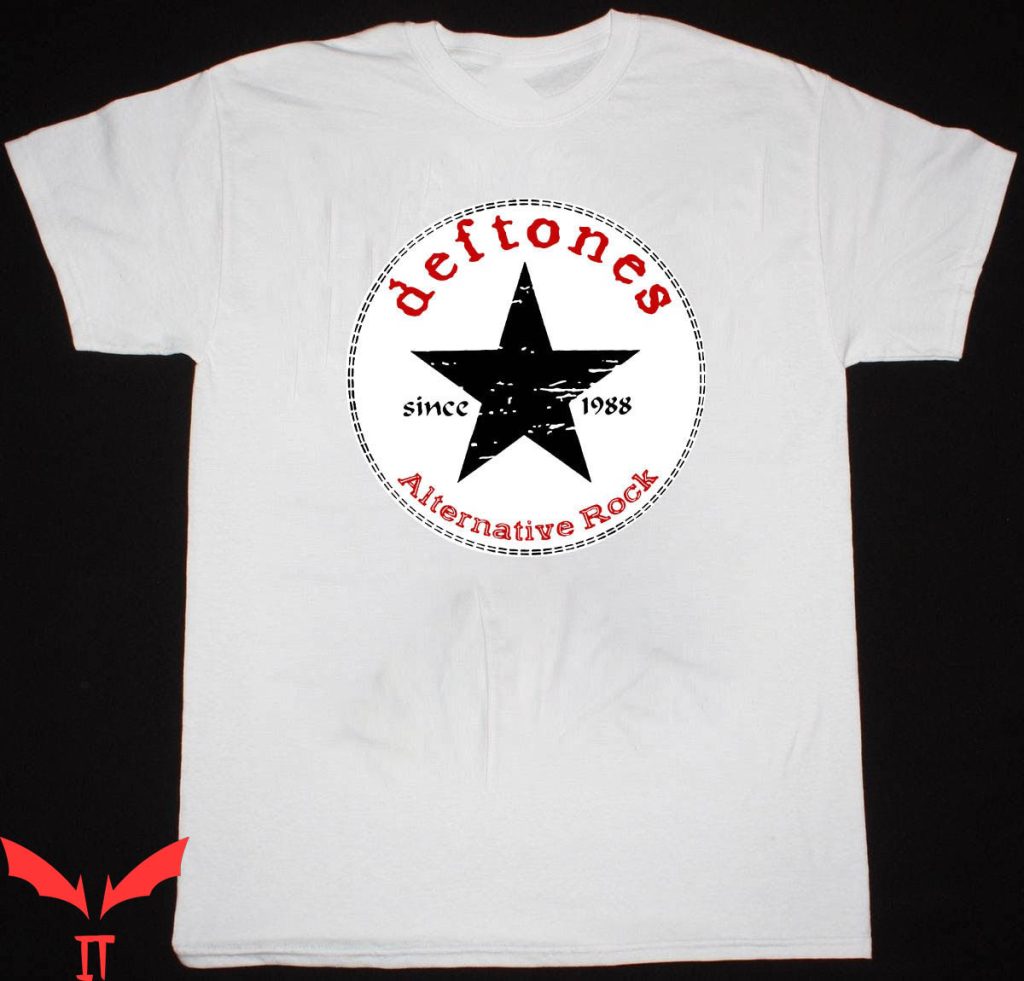 Vintage Deftones T-Shirt Deftones Logo Star White Pony