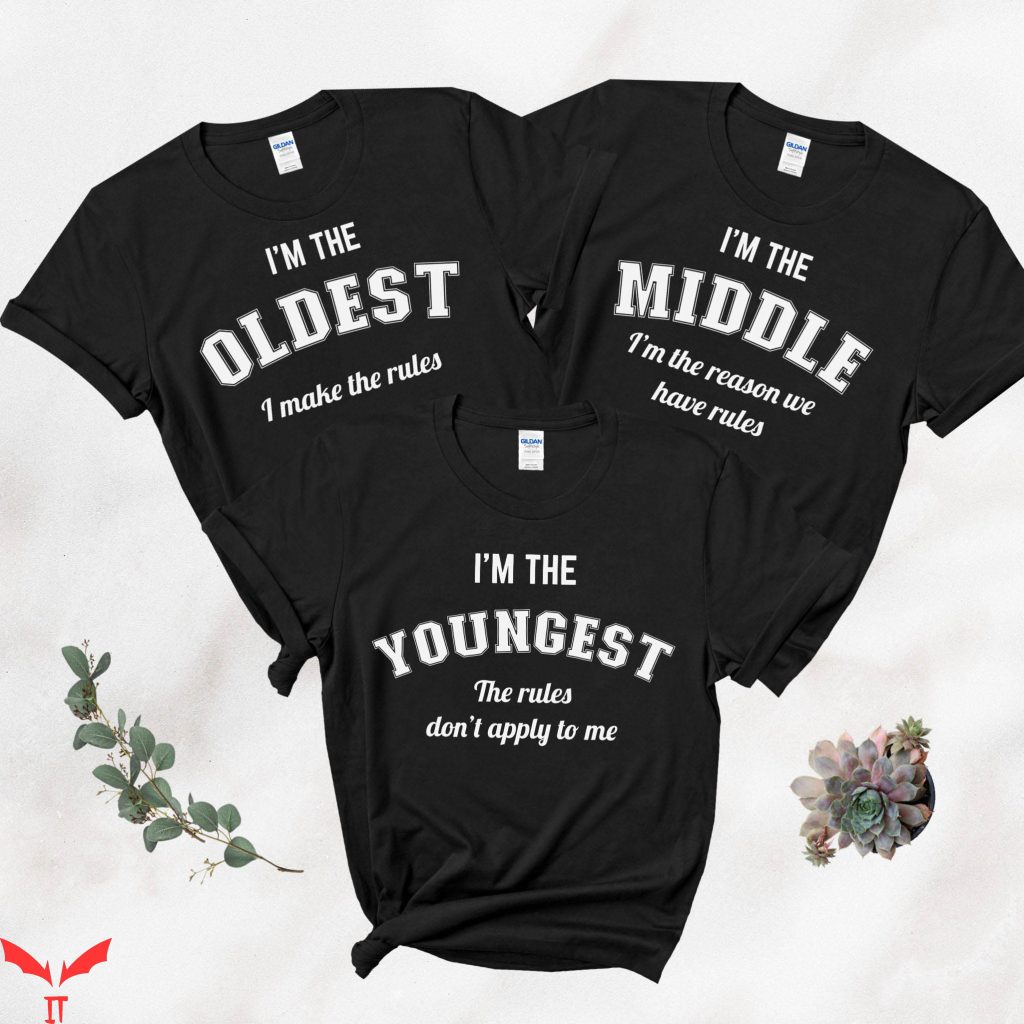 3 Sibling T-Shirt Family Reunion Oldest Middle Youngest