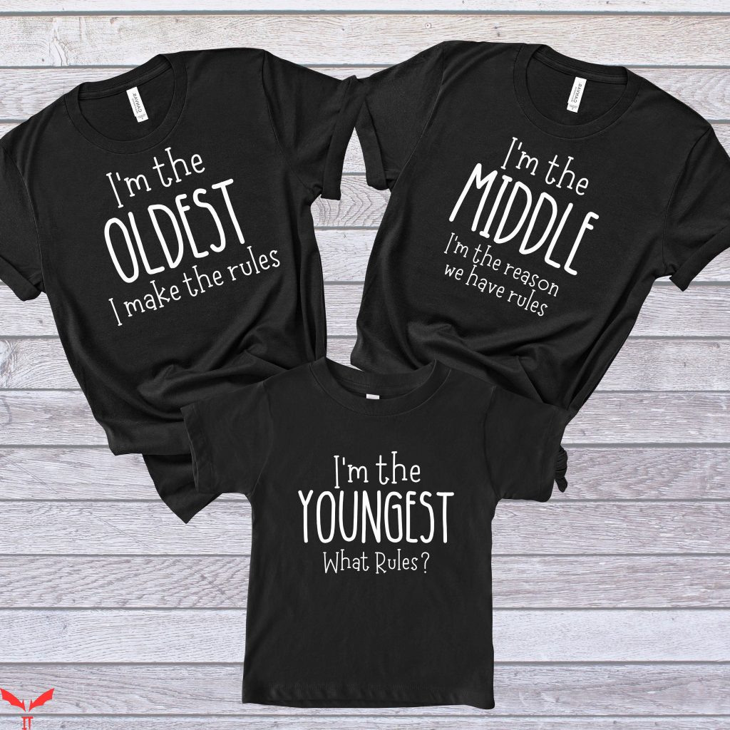 3 Sibling T-Shirt Family Reunion Oldest Middle Youngest