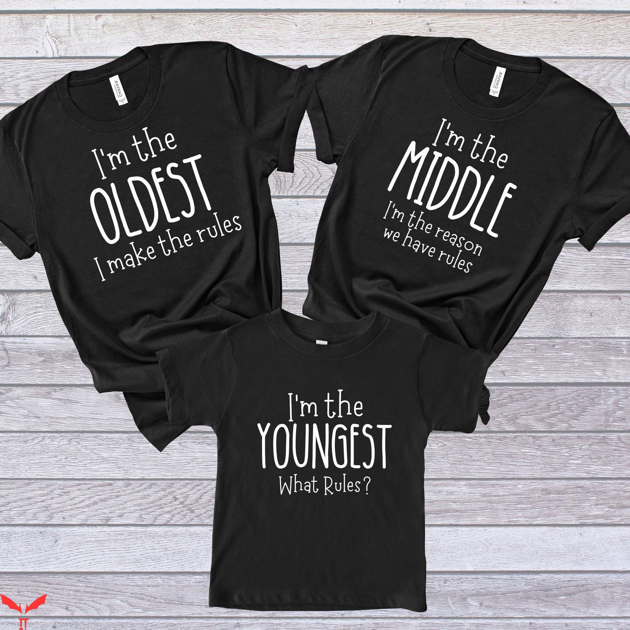 3 Sibling T-Shirt Family Reunion Oldest Middle Youngest