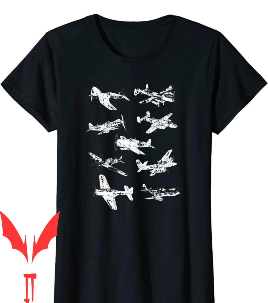 World War Lean T-Shirt US Fighter Aircraft Vintage Airplanes