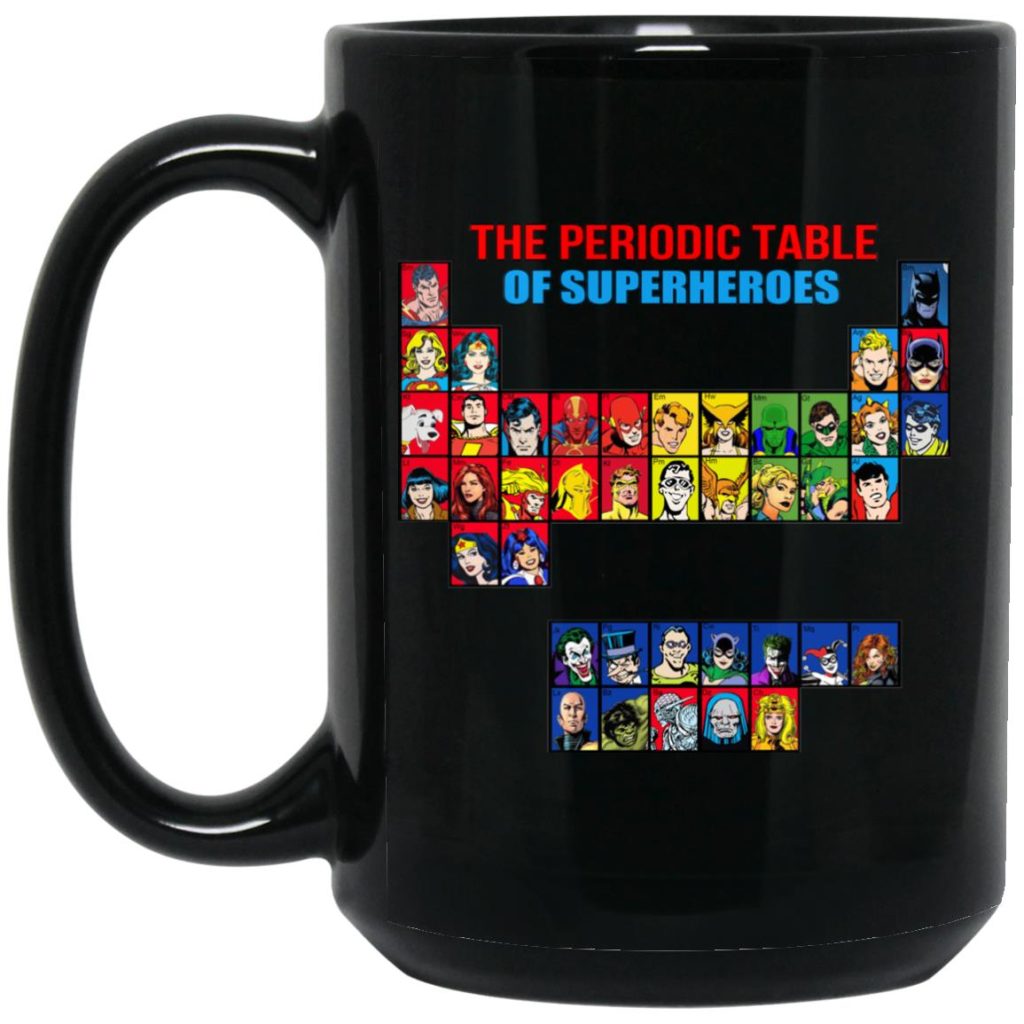 The Periodic Table Of Superheroes Mug