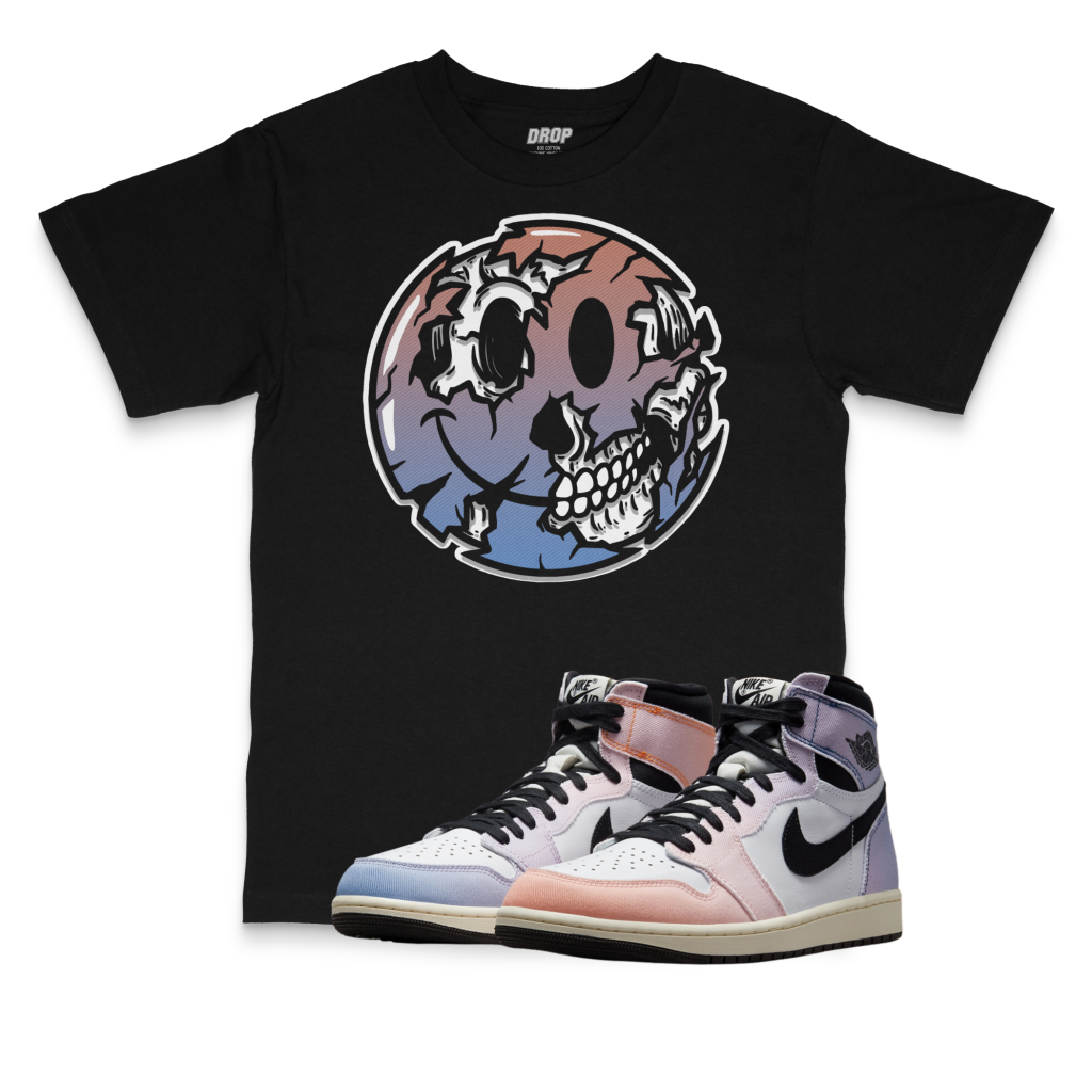 Air Jordan 1 High OG Skyline I Smiley Face Sneaker Matching T-Shirt