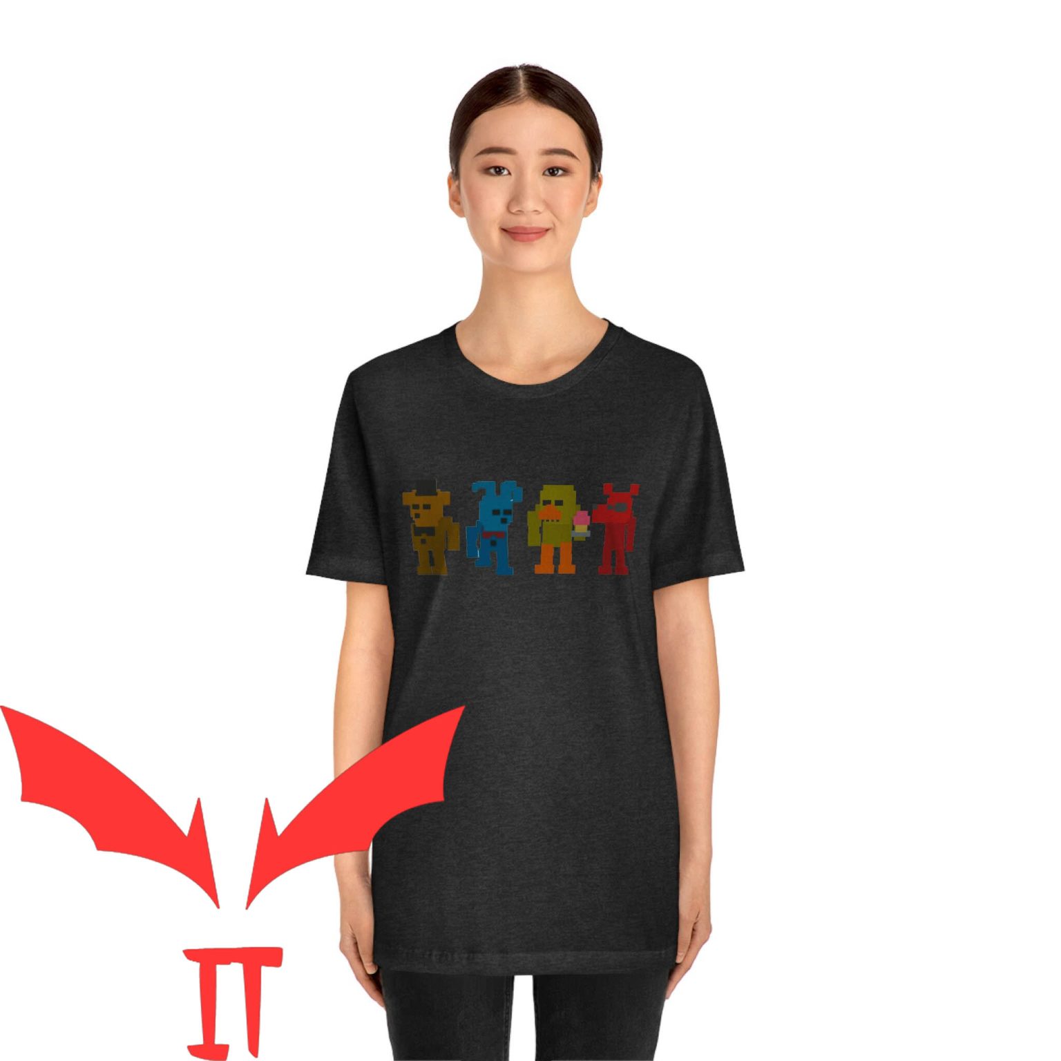 Five Nights At Freddys T-Shirt 8bit Fazbear FNAF Halloween