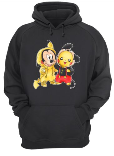 Pikachu Pokemon Mickey Mouse Crossover Shirt