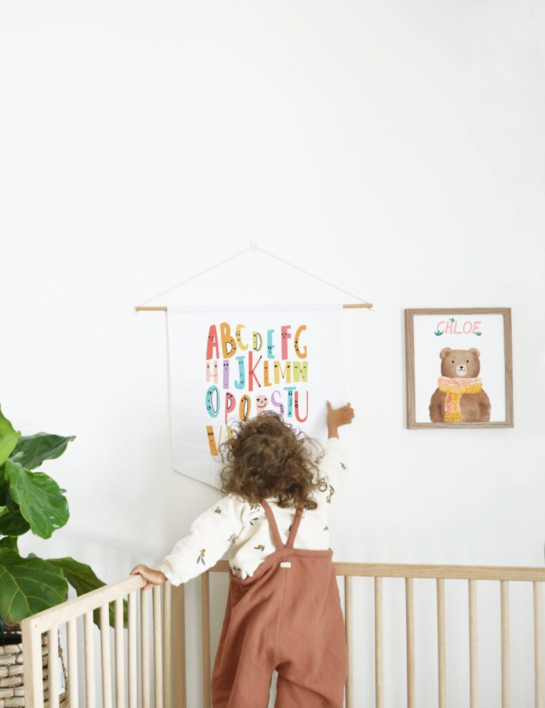 ABC Alphabet Wood Pennant Nursery Wall Decor
